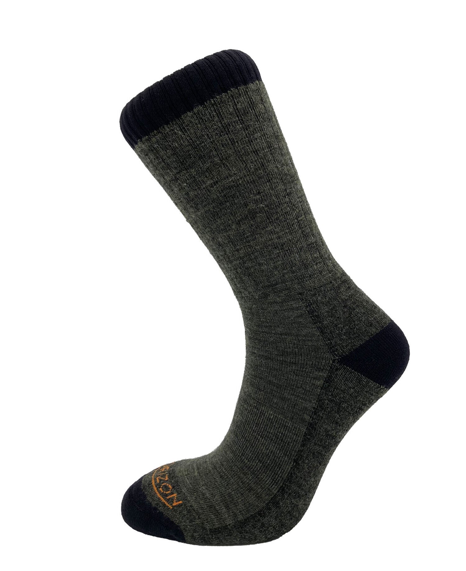 Horizon Socks Men s Premium Merino Micro Crew Hiking Socks Olive Black 6 8